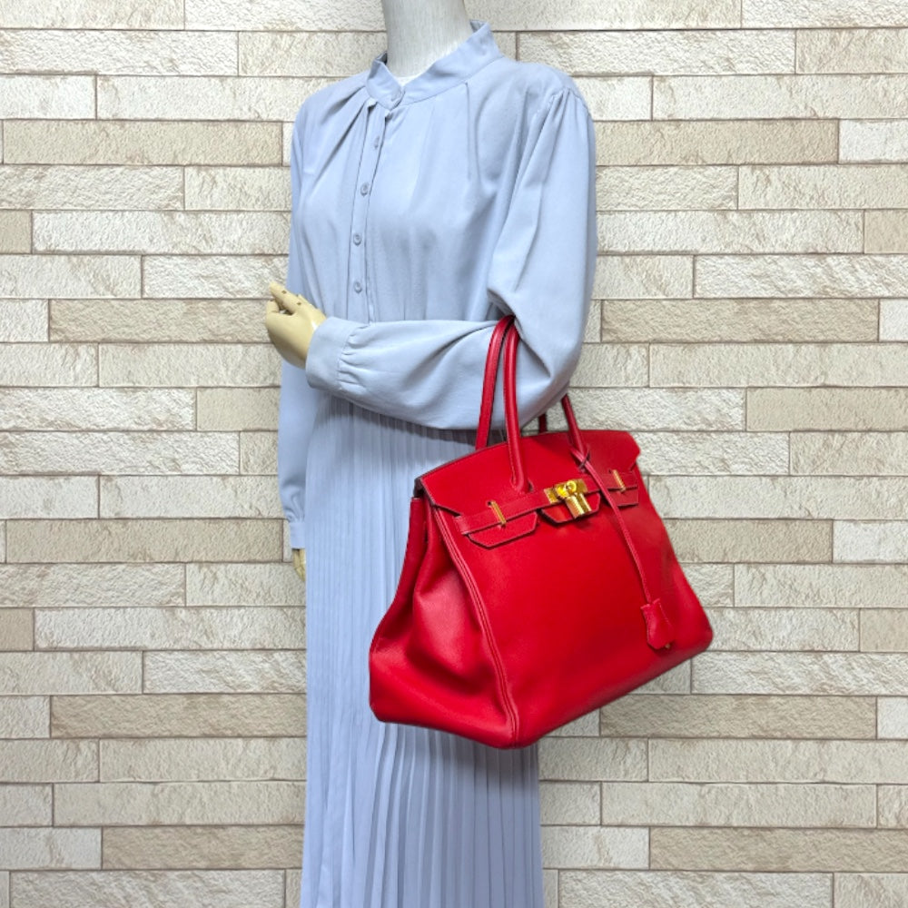 エルメス バーキン35 ハンドバッグ ヴォーエプソン レッド レディース HERMES  中古 R&Kリサイクルキング HERMES エルメス バーキン35 ハンドバッグ ヴォーエプソン レッド