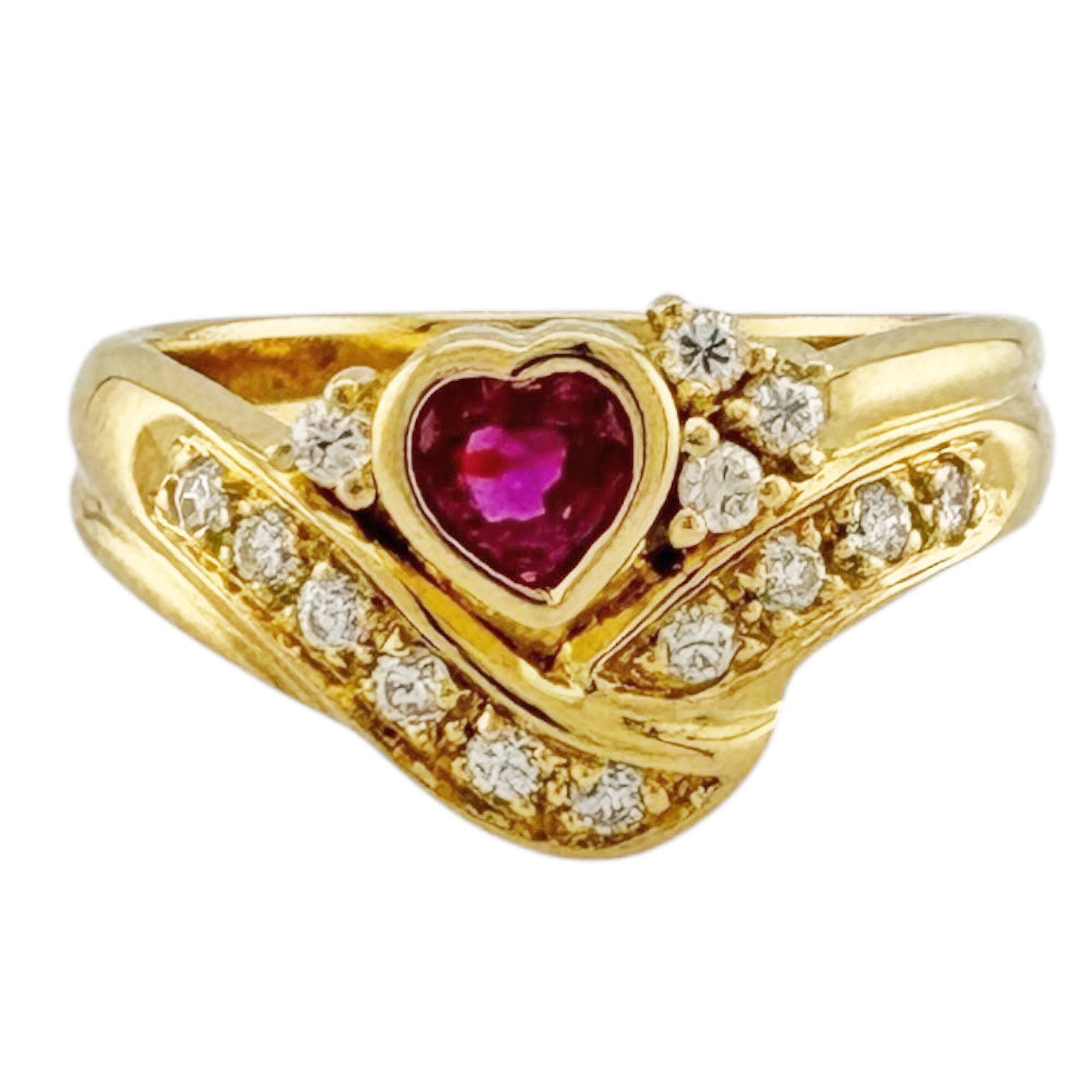Ring size 10.5 18K K18 Yellow Gold Ruby Women's Used – 【公式】リサイクルキング ...