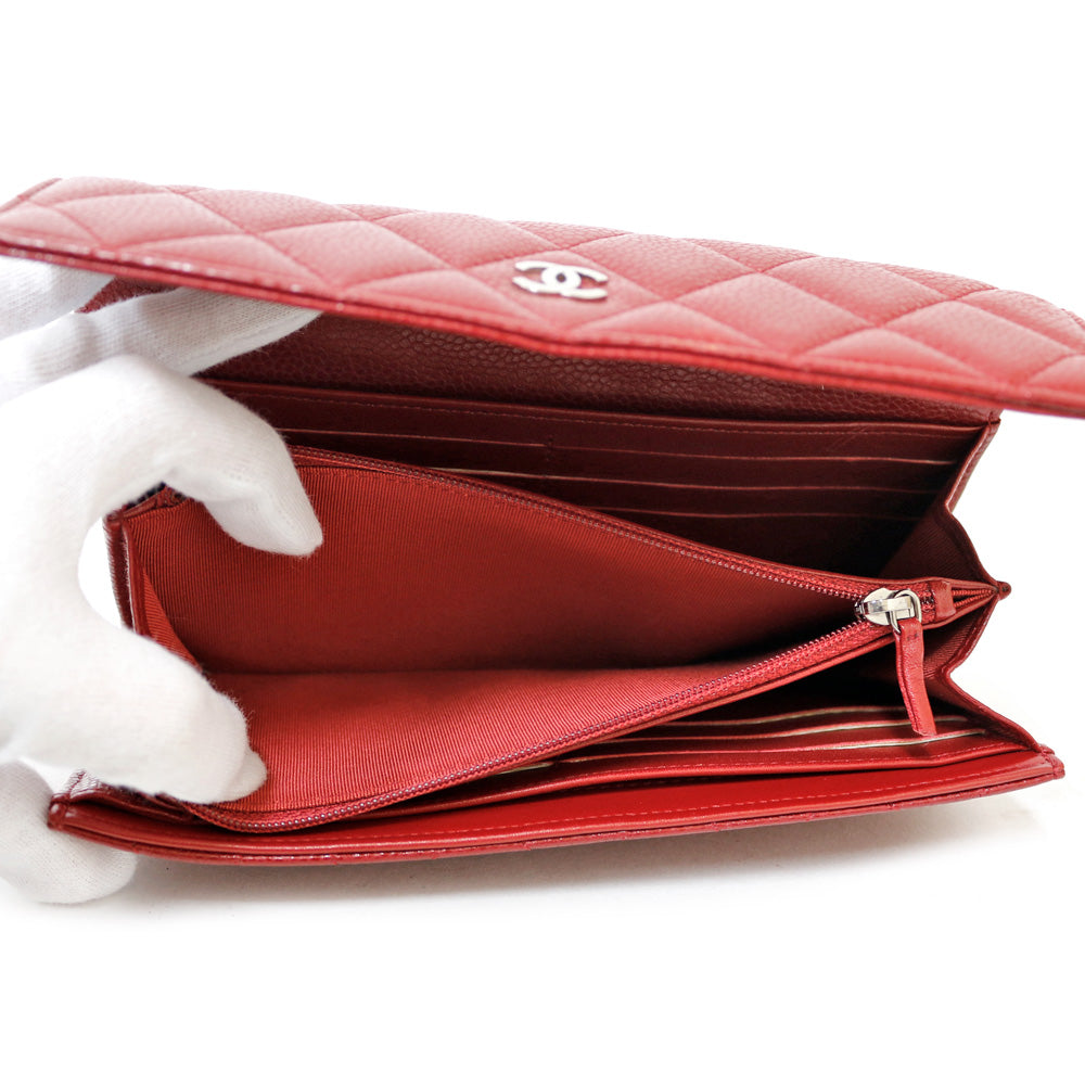 中古】 シャネル CHANEL 長財布 cocoマーク COCO キャビアスキン