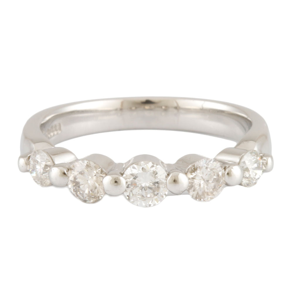 [Used] Pt900 Ring Diamond: 5 Stone Pinky Ring Size 5 Pt900 Platinum La ...